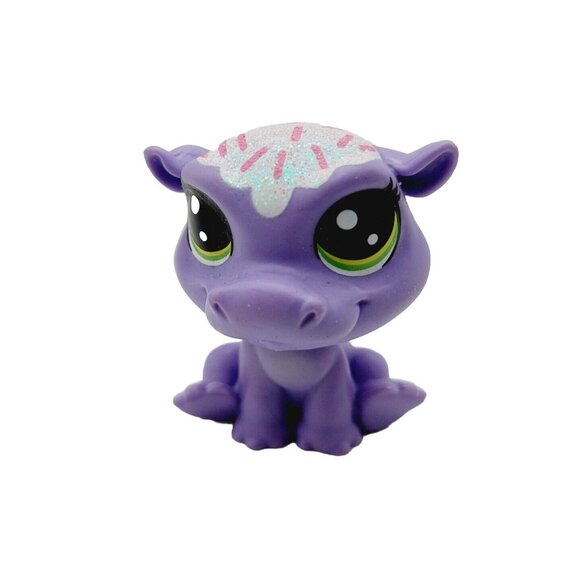 Hasbro | Toys | Littlest Pet Shop Hippo Authentic 3 58 Purple Glitter ...